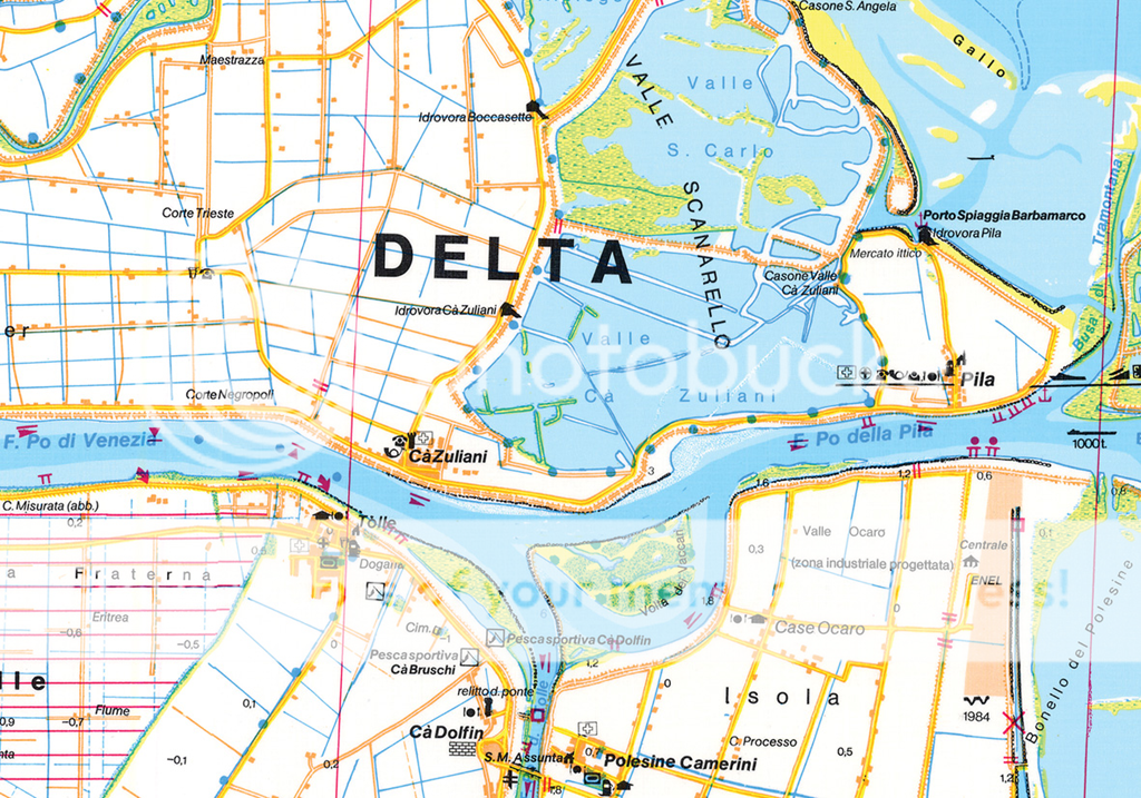 DELTA DEL PO CARTINA NAUTICA-TURISTICA 1:50.000 [CARTA/MAPPA/POSTER ...